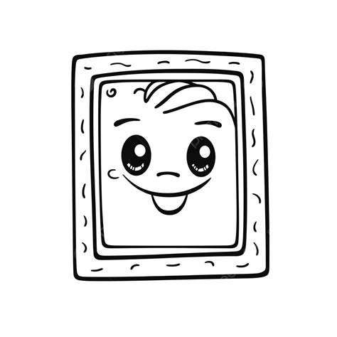 一個微笑的相框輪廓素描的可愛繪圖 向量 框架圖 構圖大綱 取景草圖向量圖案素材免費下載PNGEPS和AI素材下載 Pngtree