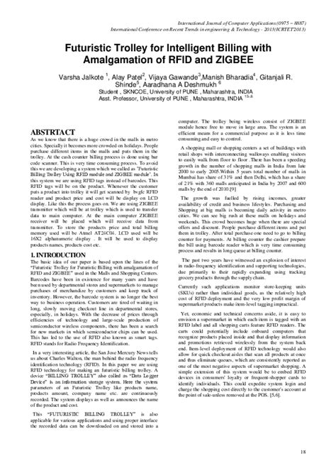 Pdf Futuristic Trolley For Intelligent Billing With Amalgamation Of