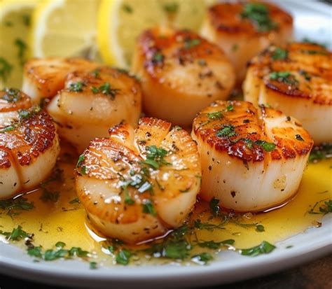 Garlic Lemon Butter Seared Scallops Dietcrafts