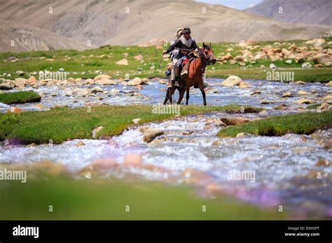 River Crossing In The Wakhan Corridor Badakhshan Afghanistan Stock