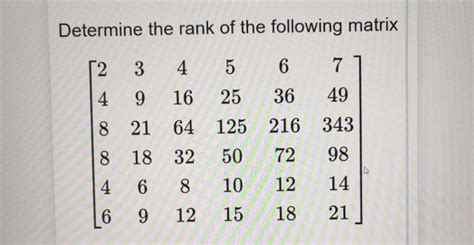 Determine the rank of the following matrix \[ \left[ \begin{array} { c c