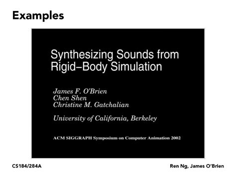 Cs184 284a Lecture 211 Modal Analysis