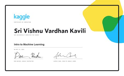 Sri Vishnu Vardhan Kavili Completed The Intro To Machine Learning