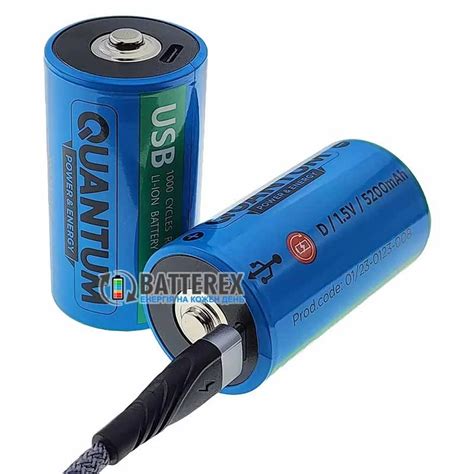 Литиевый аккумулятор 1.5В D R20 Li-ion Quantum 5200mAh 1.5V Protected ...