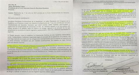 Perú Tiene Sus Propios Mecanismos Esta Es La Carta Que Enviaron Dina