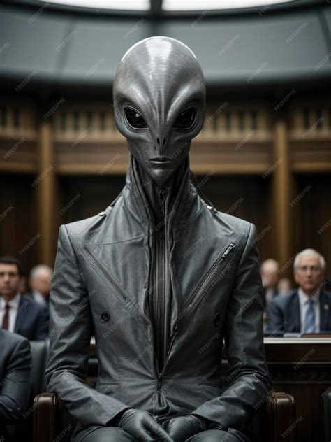 Premium Ai Image Tall Whispy Grey Space Alien