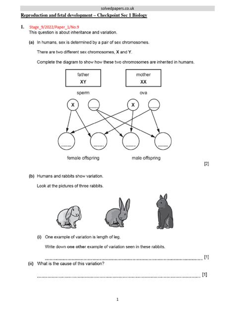 2022 14 Reproduction And Fetal Development Checkpoint Sec 1 Biology