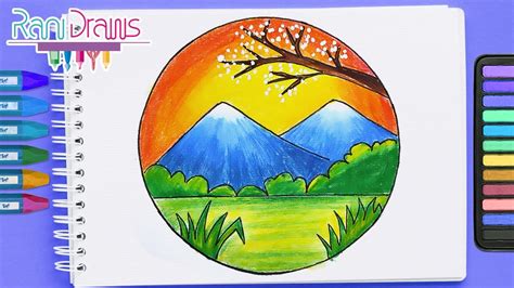 Cómo dibujar un PAISAJE DE CAMPO CON LÁPICES DE COLORES ideas de