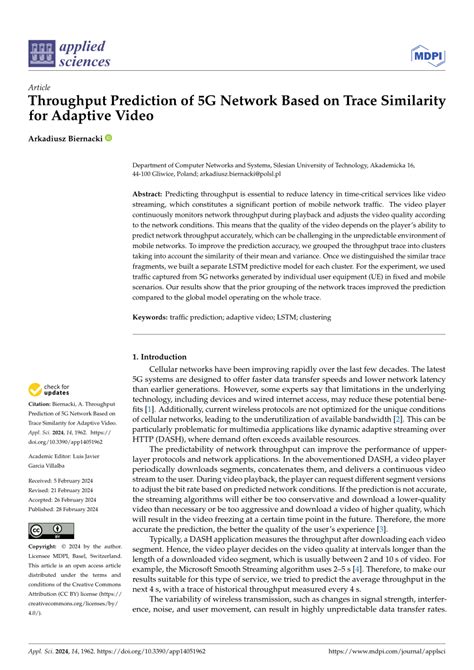 Pdf Throughput Prediction Of 5g Network Based On Trace Similarity For