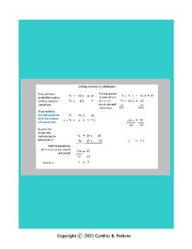 Algebra 1 Textbook Unit 4 By Creativity In The Classroom By Cynthia K Perkins