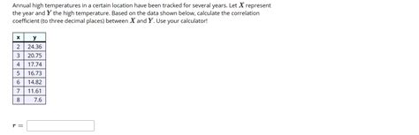 Solved Annual High Temperatures In A Certain Location Have