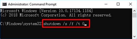 Windows Is Shutting Down Error