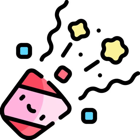 Confetti Kawaii Lineal Color Icon