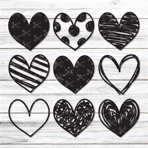 Hearts Svg Bundle Heart Outline Svg Heart Cut Files Heart Clipart The