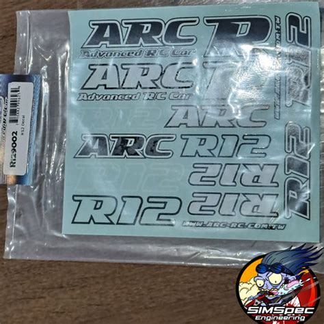 Arc R12 Sticker Sheet Simspec Engineering