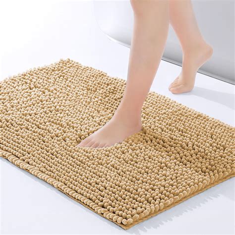 Imperial Rooms Bath Mat Non Slip Anti Mould 40 X 60 Cm Beige Chenille