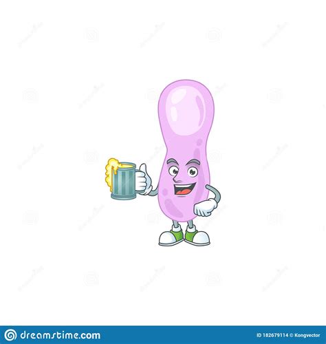 A Cheerful Clostridium Botulinum Cartoon Mascot Style Toast With A