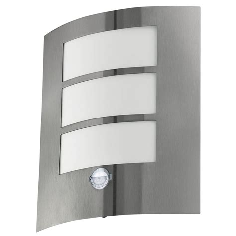 EGLO City Silver Exterior Sensor Wall Light Wilko