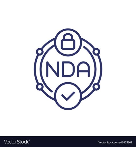 Nda Line Icon Non Disclosure Agreement Royalty Free Vector