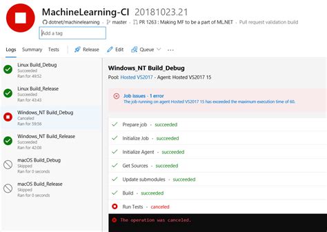 Build Failed Because Of Building Time Larger Than Mins Issue Dotnet Machinelearning