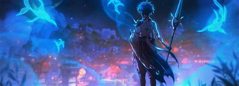 2480x900 Xiao Cool Art Hd Genshin Impact 2480x900 Resolution Wallpaper