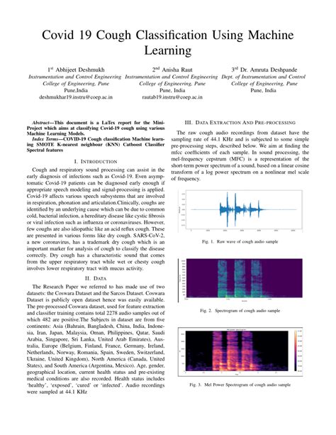 Pdf Covid Cough Classification Using Machine Learning