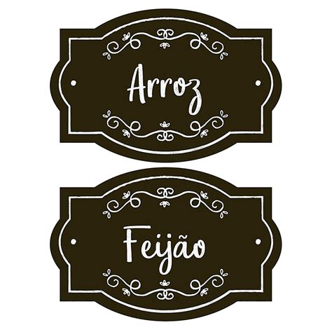 Etiqueta Adesiva Para Pote De Arroz E Feijão Com 2 Unidades