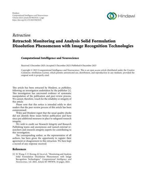 Pdf Retracted Monitoring And Analysis Solid Formulation Dissolution