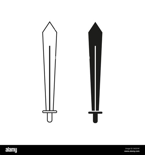 Sword Icon Set Blade Weapon Symbol Warrior Tool Image Vector Fight Illustration Stock Vector