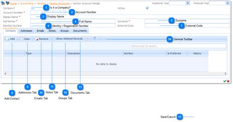 Topic Vendor Account Details