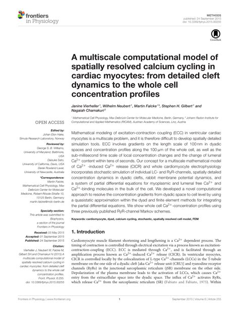 pdf a multiscale computational model of spatially resolved calcium