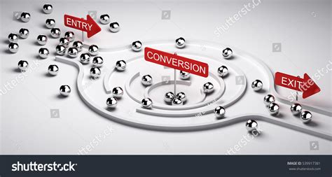 3d Illustration Conversion Funnel Entry Exit Stock Illustration