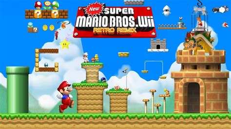 New Super Mario Bros Wii Retro Remix Full Gameplay Youtube