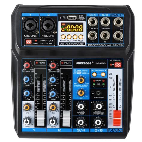 Freeboss AG-PS6 DC 5V Bluetooth Computer Record Sound Card USB Record 6 ...
