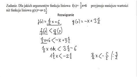 Zadanie 25 Wyznaczanie zbioru argumentów funkcji liniowej YouTube