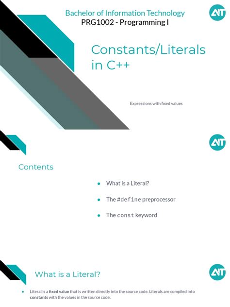 Constants Literals Pdf