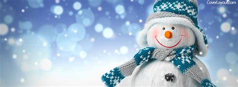 Snow Fall Snowman Facebook Cover