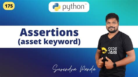 Assertions In Python Asset Keyword Python By Surendra Youtube