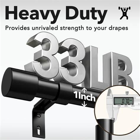 Ifels Heavy Duty Curtain Rods For Windows 66 To 120 Inch