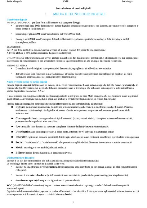 Introduzione Ai Media Digitali Docsity