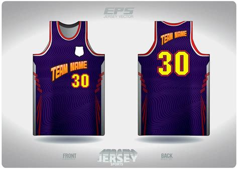 EPS Jersey Sports Shirt Vector Purple Fingerprint Pattern Design