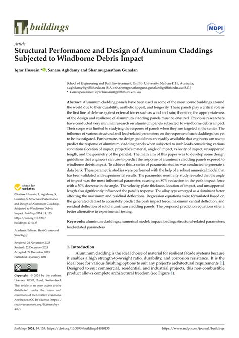 Pdf Structural Performance And Design Of Aluminum Claddings Subjected