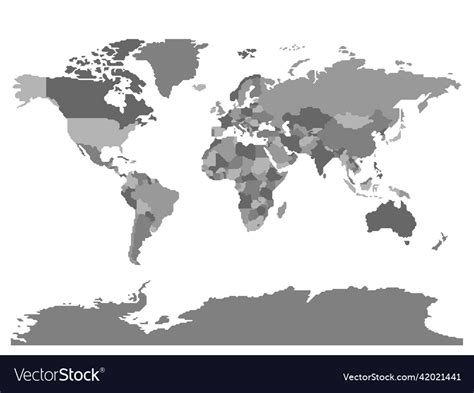 Simplified Smooth Border World Map Royalty Free Vector Image