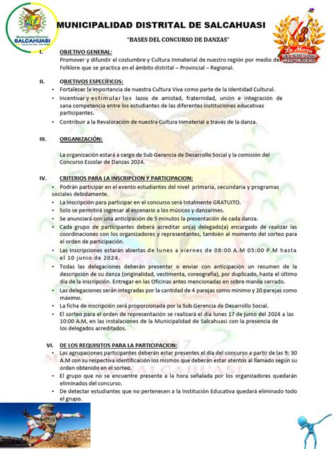 Bases De Concurso De Danza Pdf