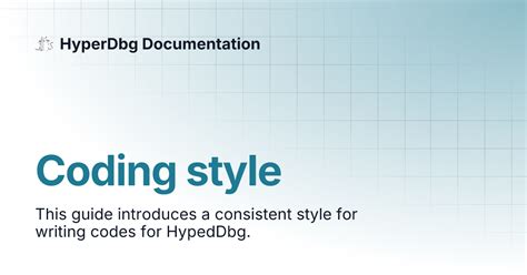 coding style hyperdbg documentation
