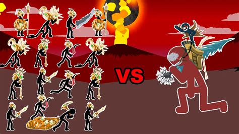 Zombie ΚΑΙ Giant Vs Savage Giant Magikill Archer Swordwrath Stick