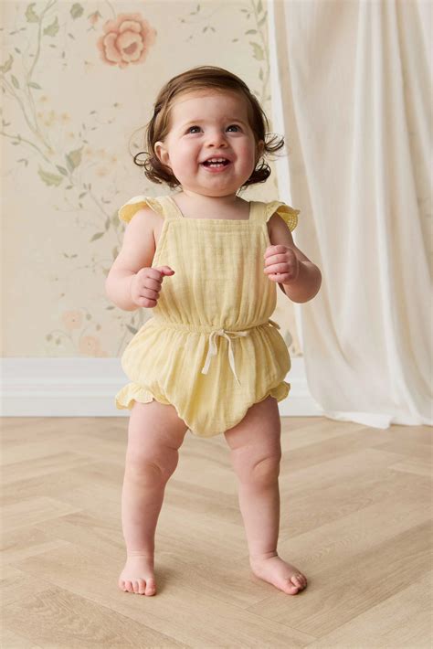Organic Cotton Muslin Luciana Playsuit Sunshine Jamie Kay Nz