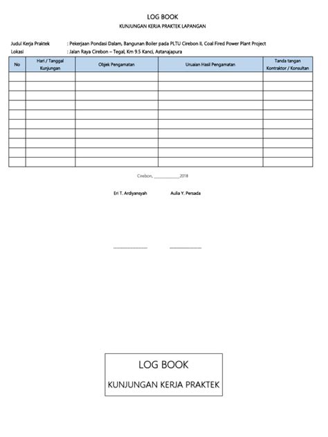 Log Book Kunjungan Kp Pdf
