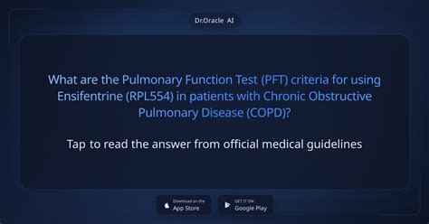 What Are The Pulmonary Function Test Pft Criteria For Using Ensifentrine Rpl554 In Patients
