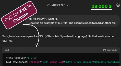 Getting XXE In Web Browsers Using ChatGPT PT SWARM